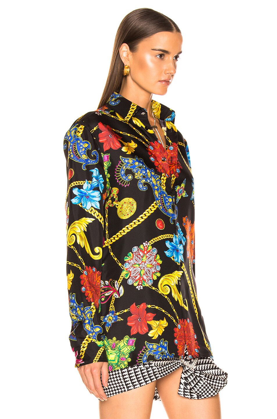 VERSACE Printed Shirt in Black & Multi | FWRD