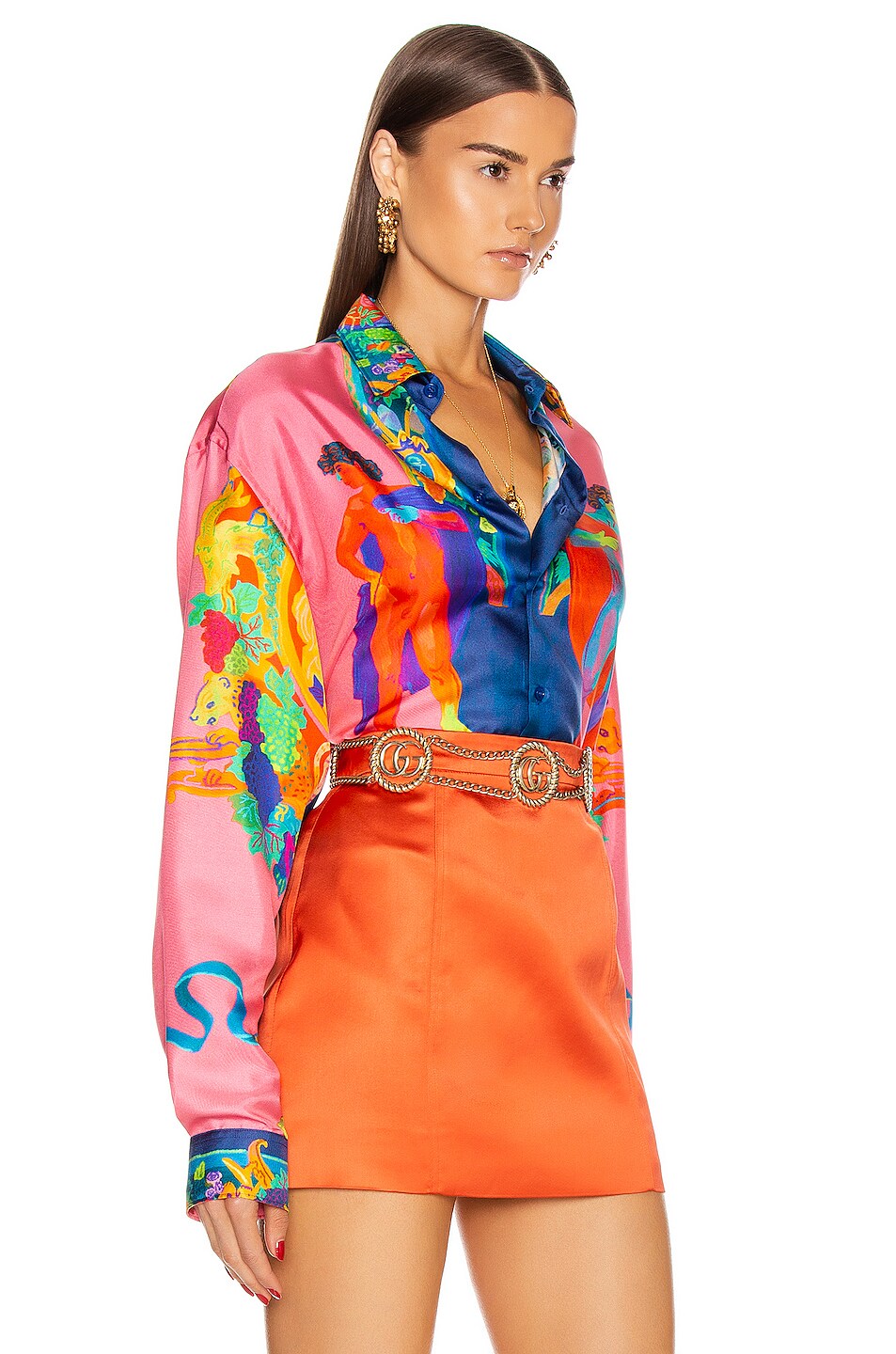 VERSACE Long Sleeve Print Shirt in Multi | FWRD
