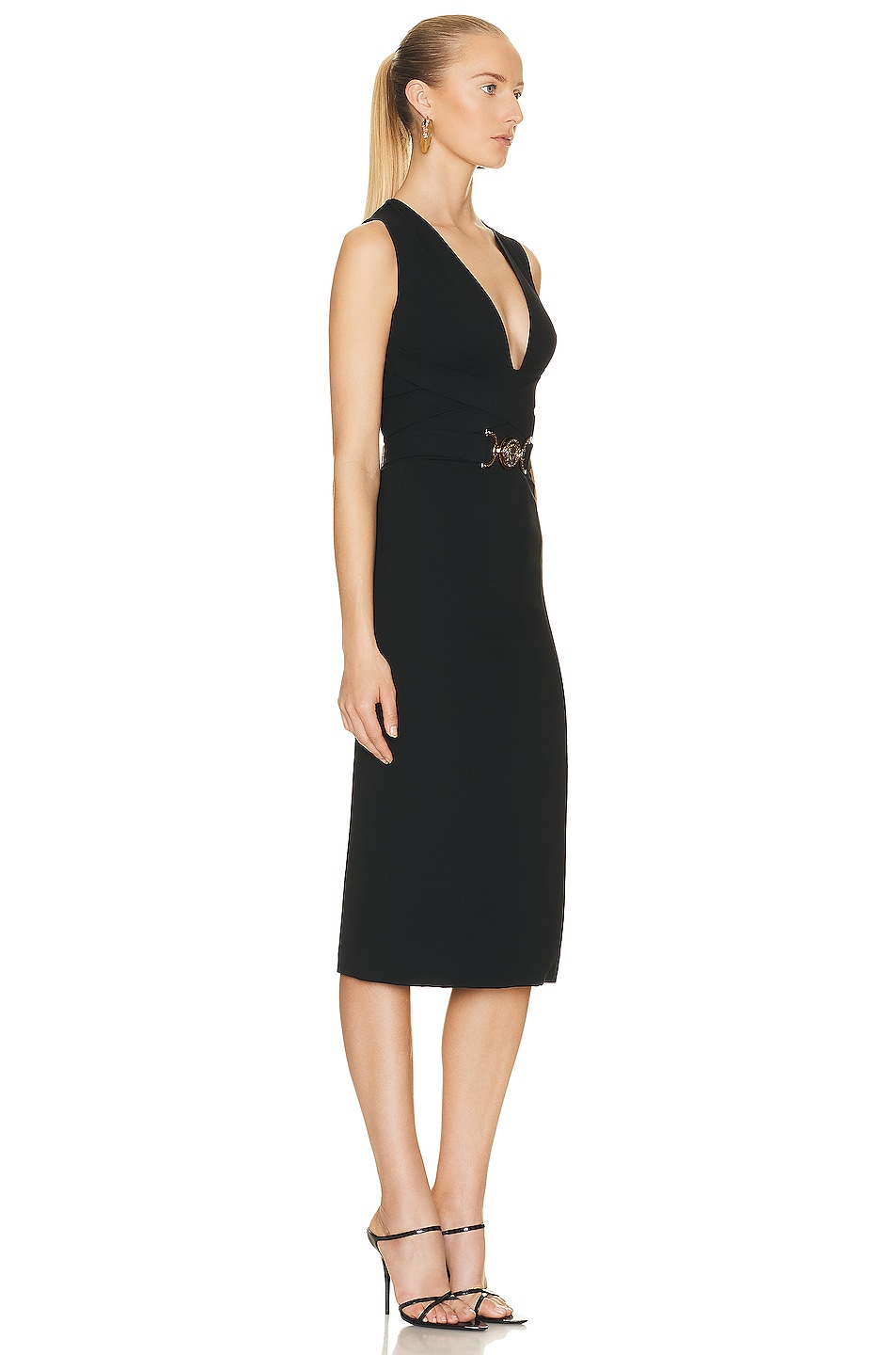 VERSACE Sable Dress in Nero | FWRD