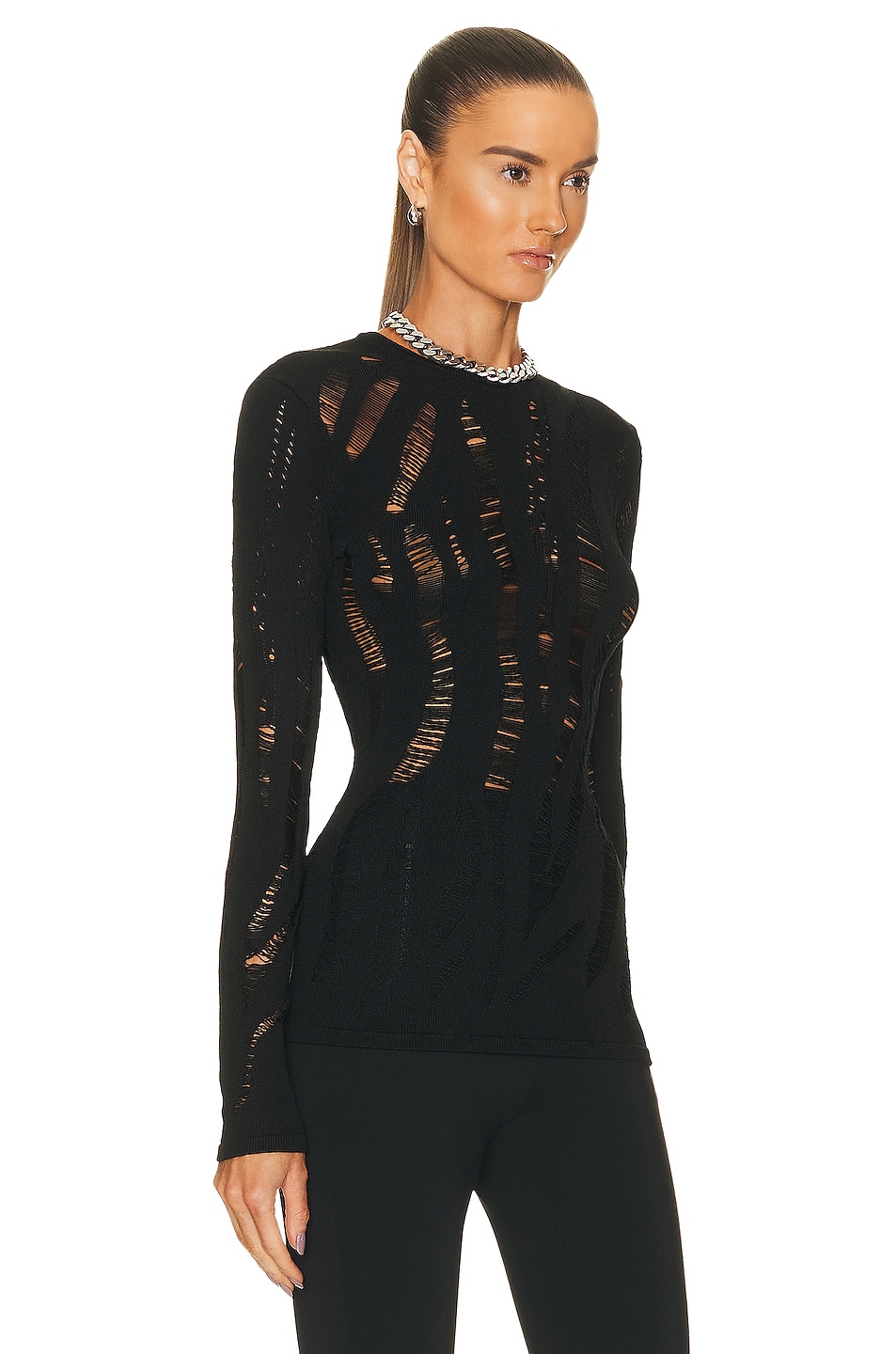 VERSACE Knit Sweater in Black | FWRD