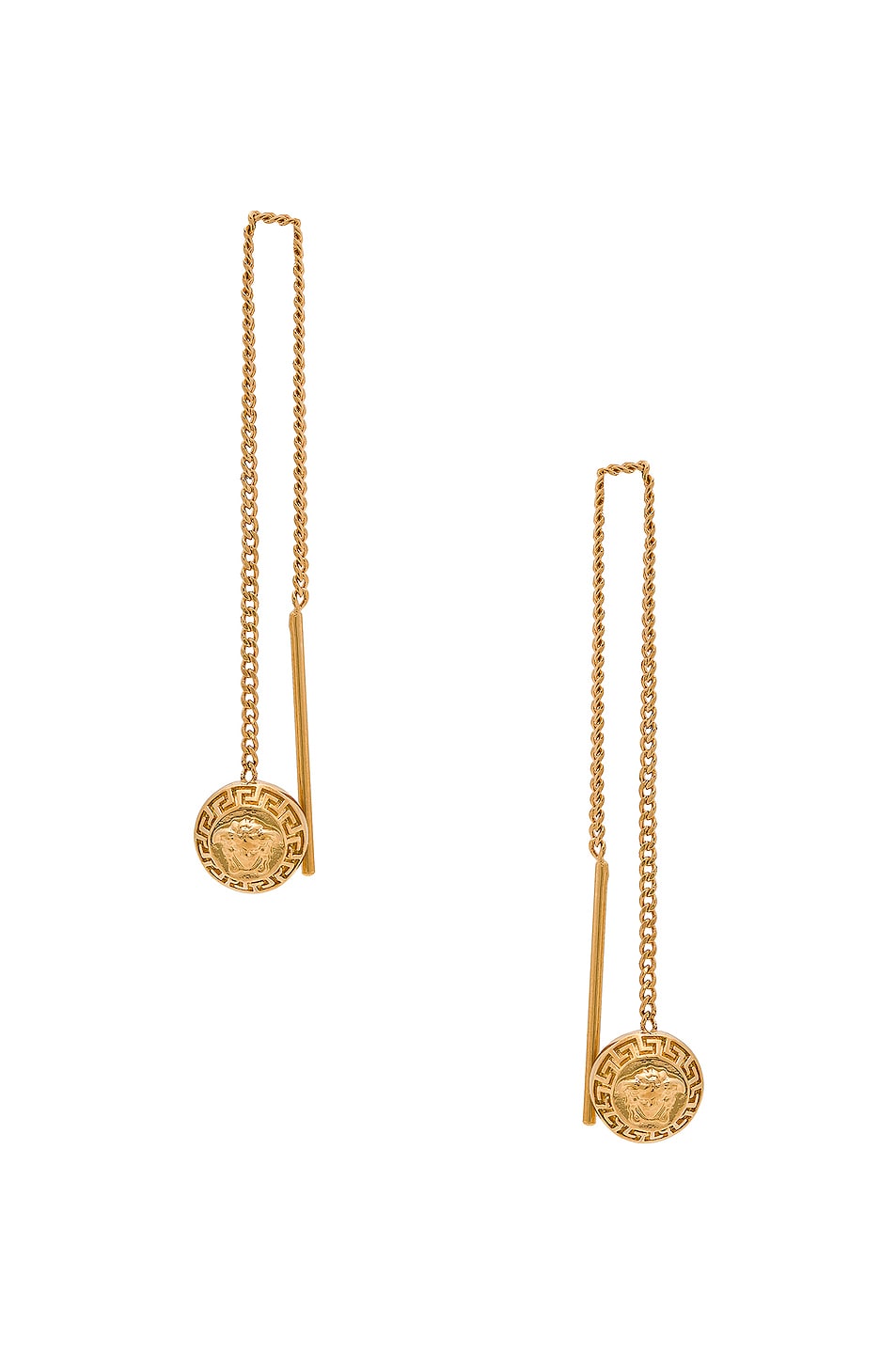 VERSACE Drop Earrings in Versace Gold | FWRD