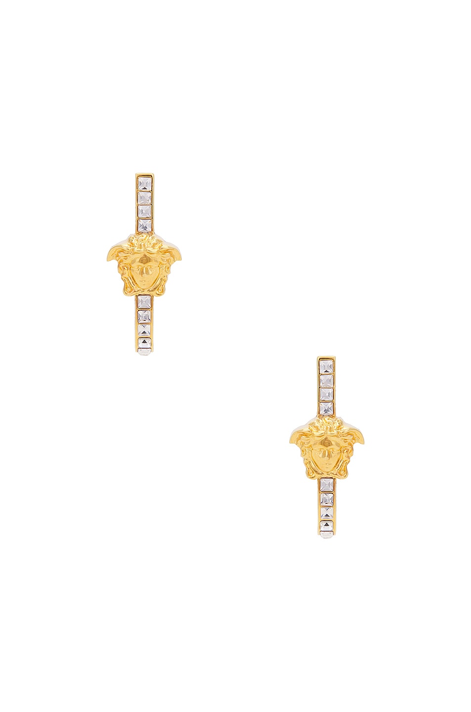 VERSACE Medusa Earrings in Oro & Crystal | FWRD