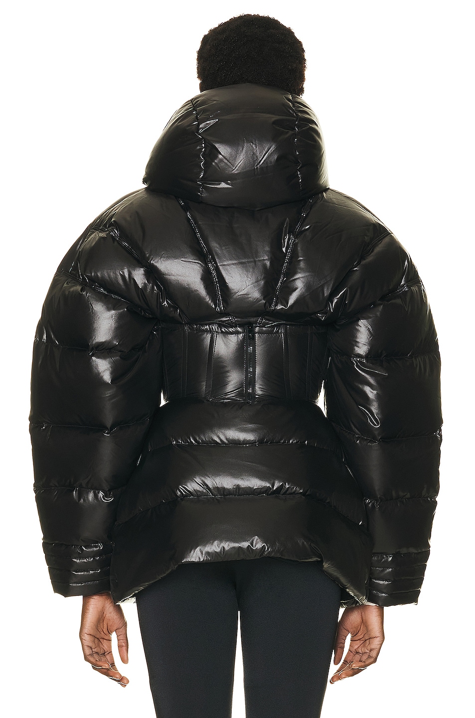 VERSACE Bustier Puffer Jacket in Nero | FWRD
