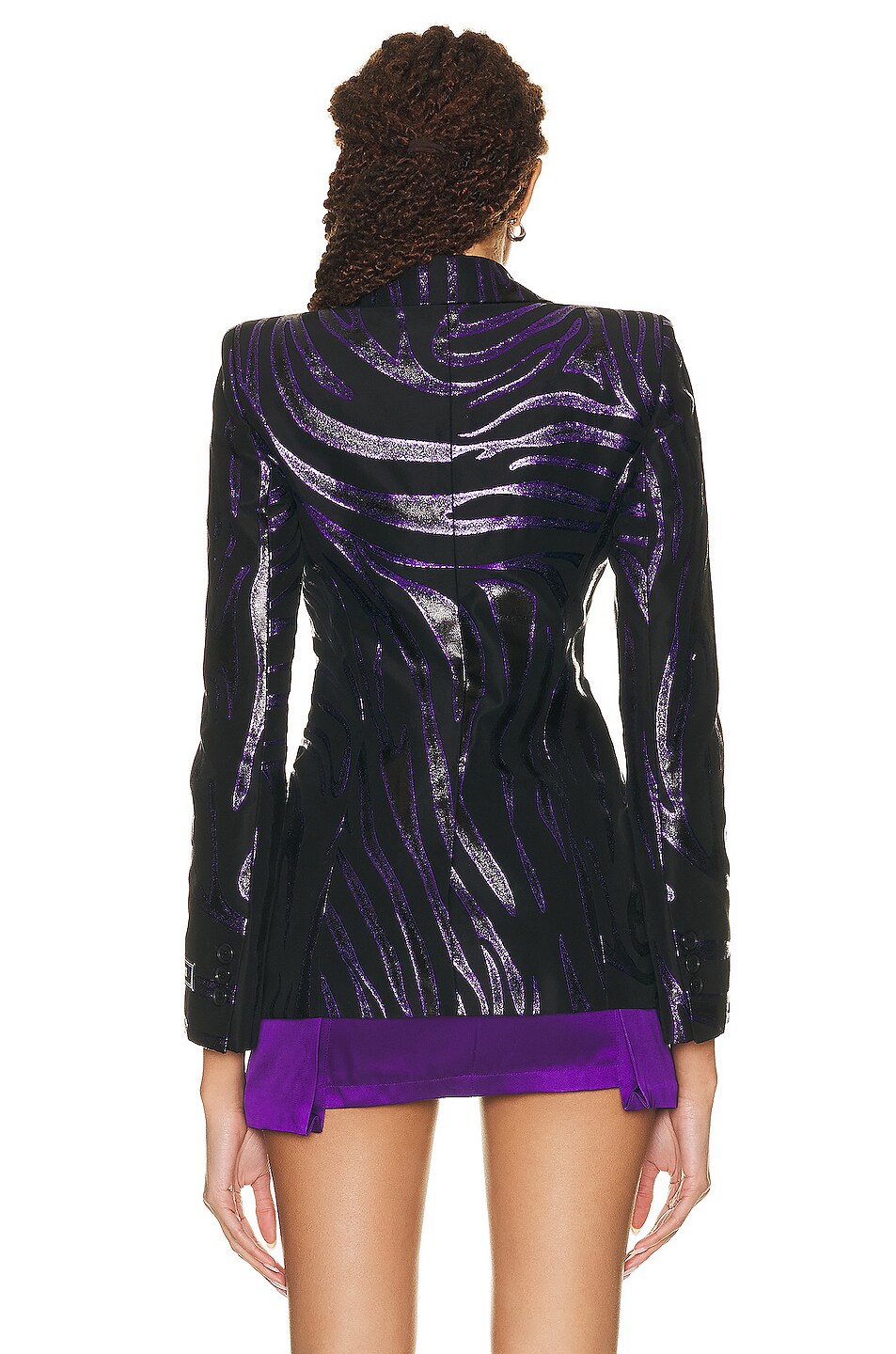 VERSACE Jacquard Jacket In Dark Orchid & Black in Dark Orchid & Black ...