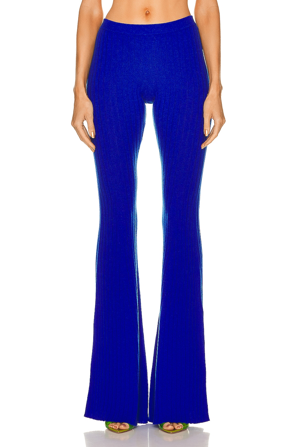VERSACE Wool Cashmere Flare Pant in Royal Blue | FWRD