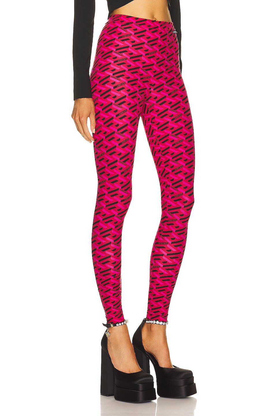 VERSACE Monogram Jersey Pant in Parade Red & Fuchsia | FWRD