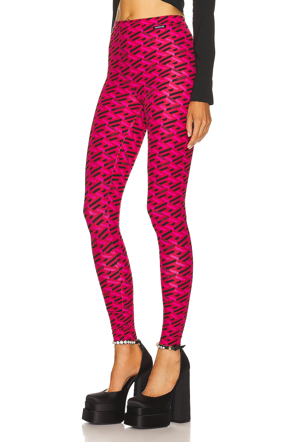 VERSACE Monogram Jersey Pant in Parade Red & Fuchsia | FWRD