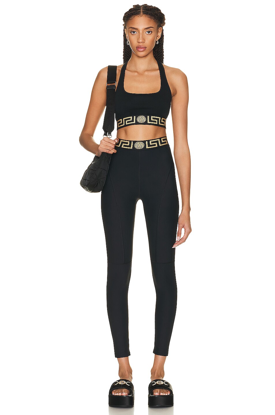 VERSACE Gym Legging in Black | FWRD