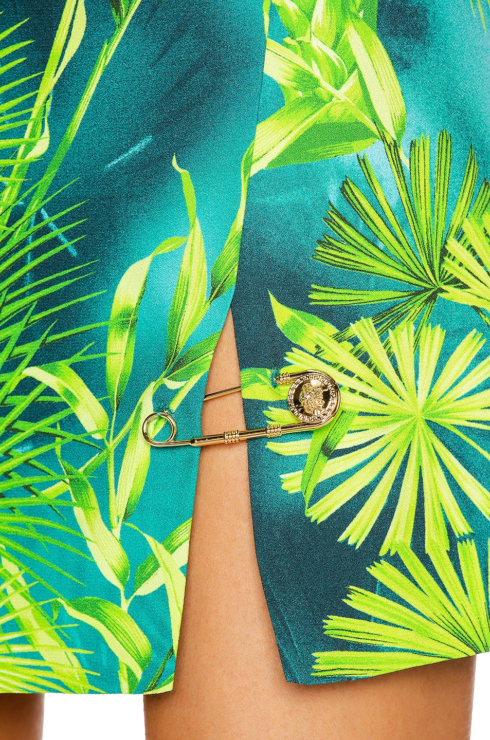 VERSACE Palm Mini Skirt in Green | FWRD
