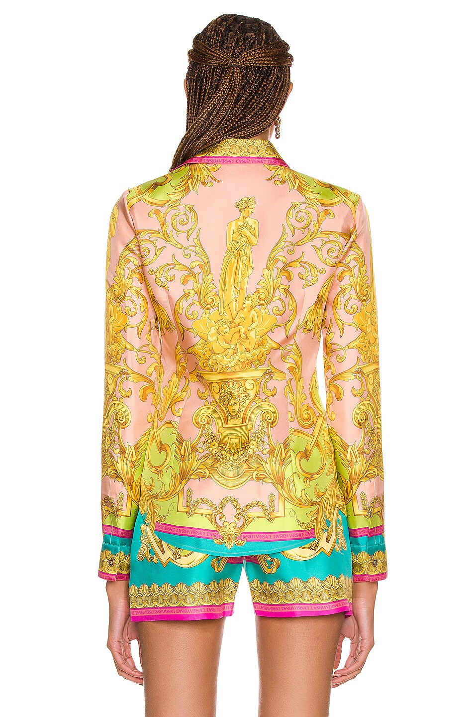 VERSACE Heritage Long Sleeve Shirt in Mauvelous & Citron | FWRD