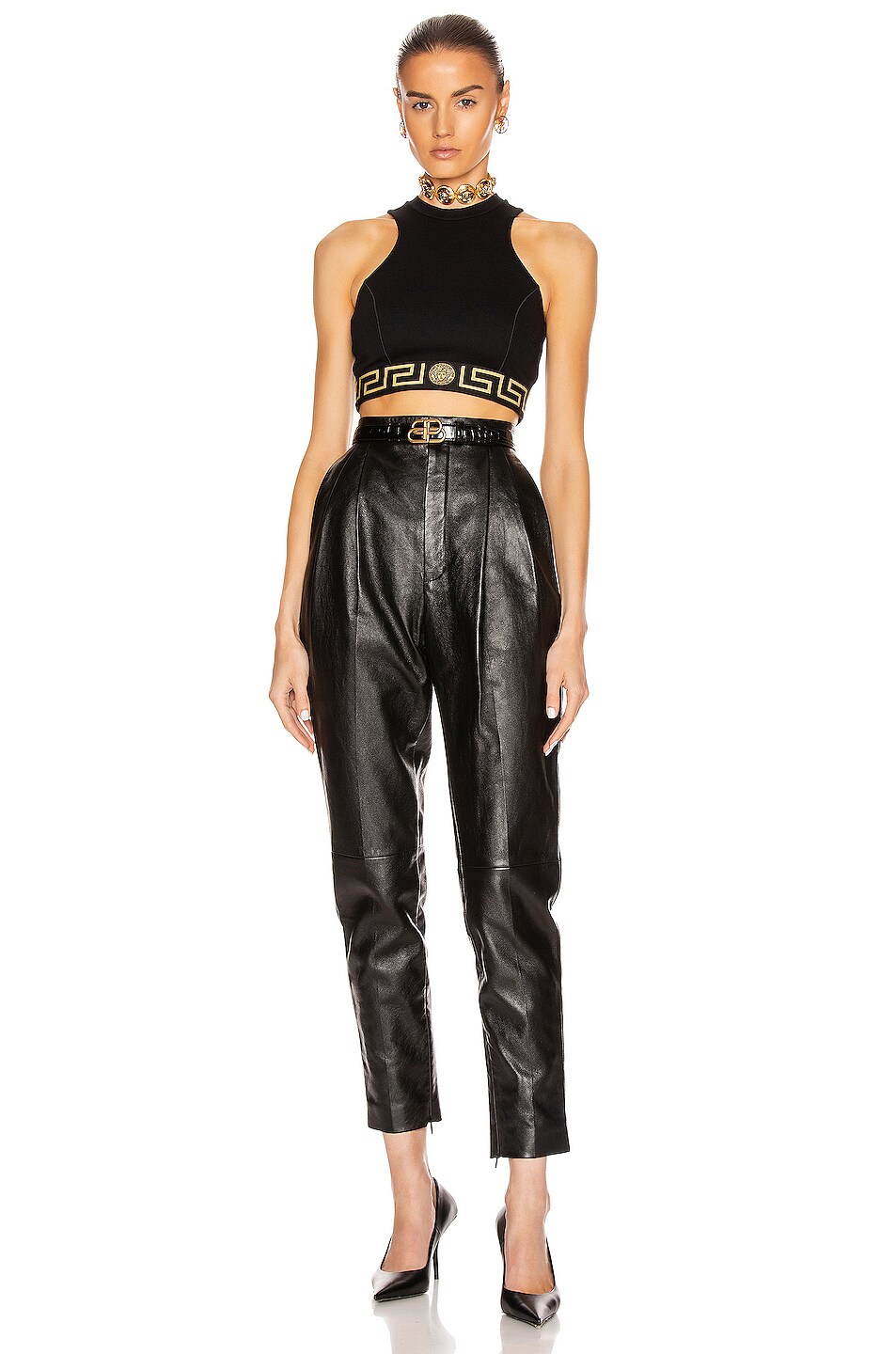 VERSACE Sport Bra Top in Black | FWRD