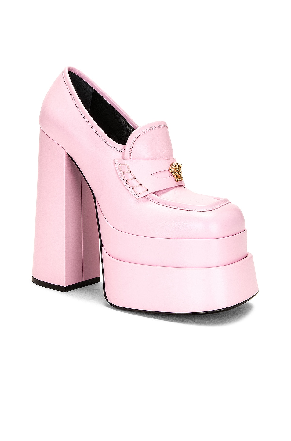 VERSACE Mary Jane Platforms in Candy & Oro | FWRD