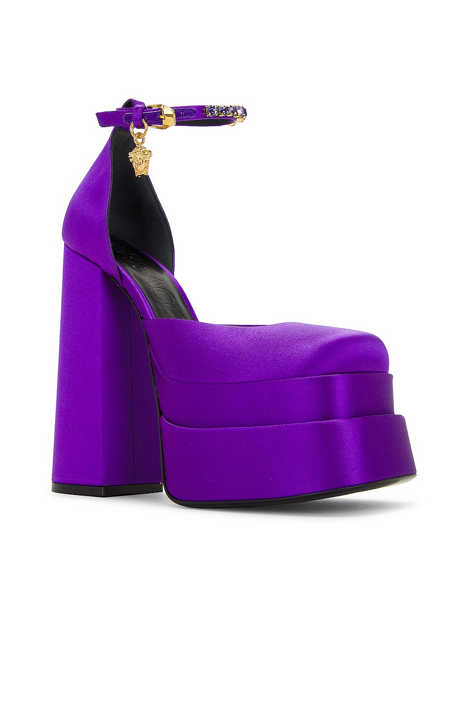 VERSACE Medusa Aevitas Platform Pump in Purple | FWRD
