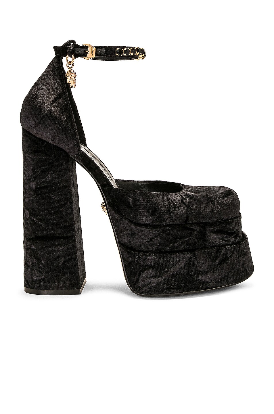 VERSACE Medusa Platform Pump in Nero | FWRD