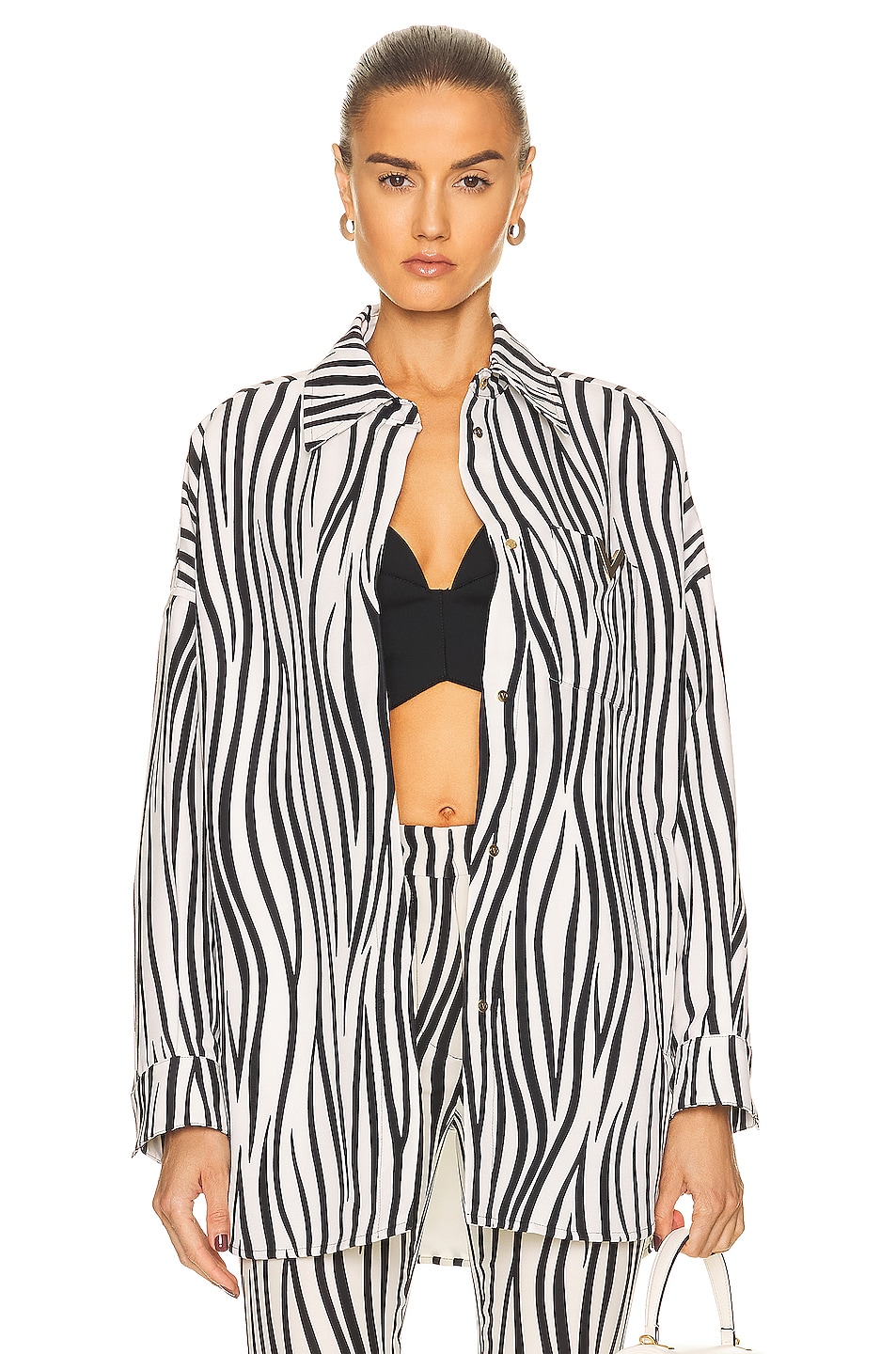 Valentino Printed Jacket in Avorio & Nero | FWRD