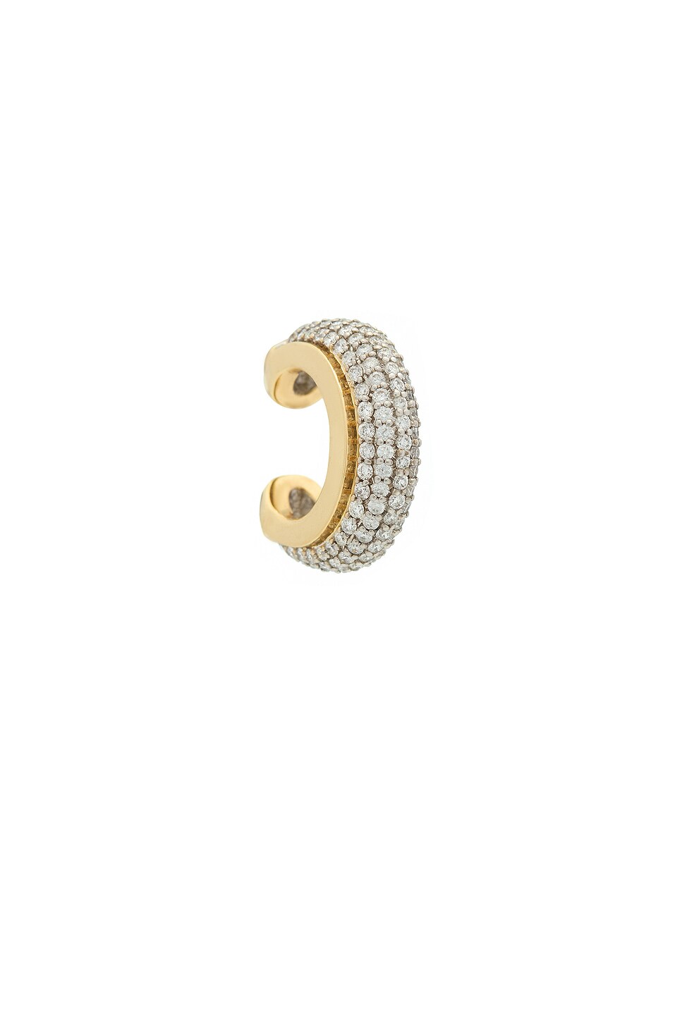 Wyld Box Luna Pave Ear Cuff in 18k Yellow Gold & Pave Diamonds | FWRD