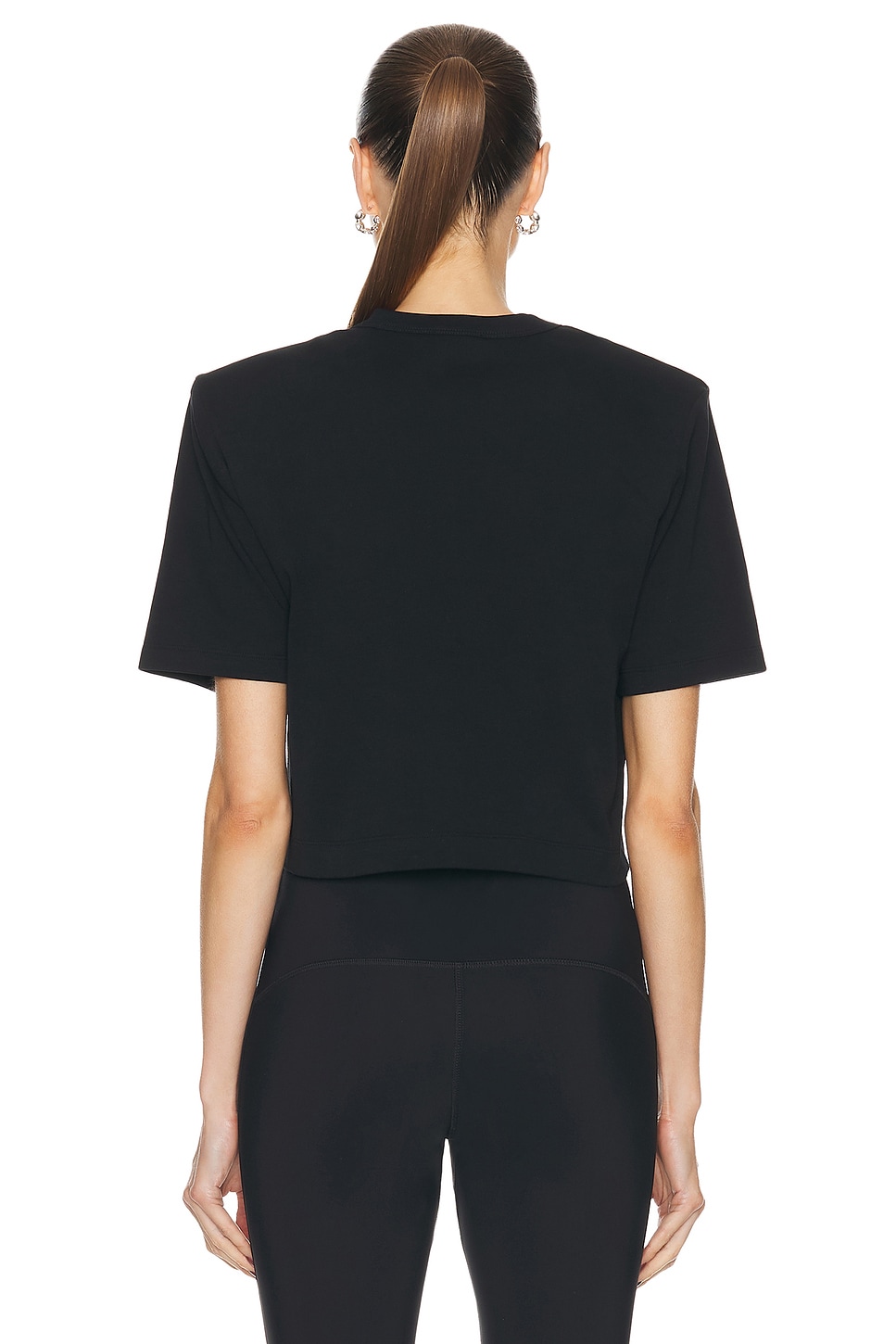 WARDROBE.NYC Crop Shoulder Pad Top in Black | FWRD