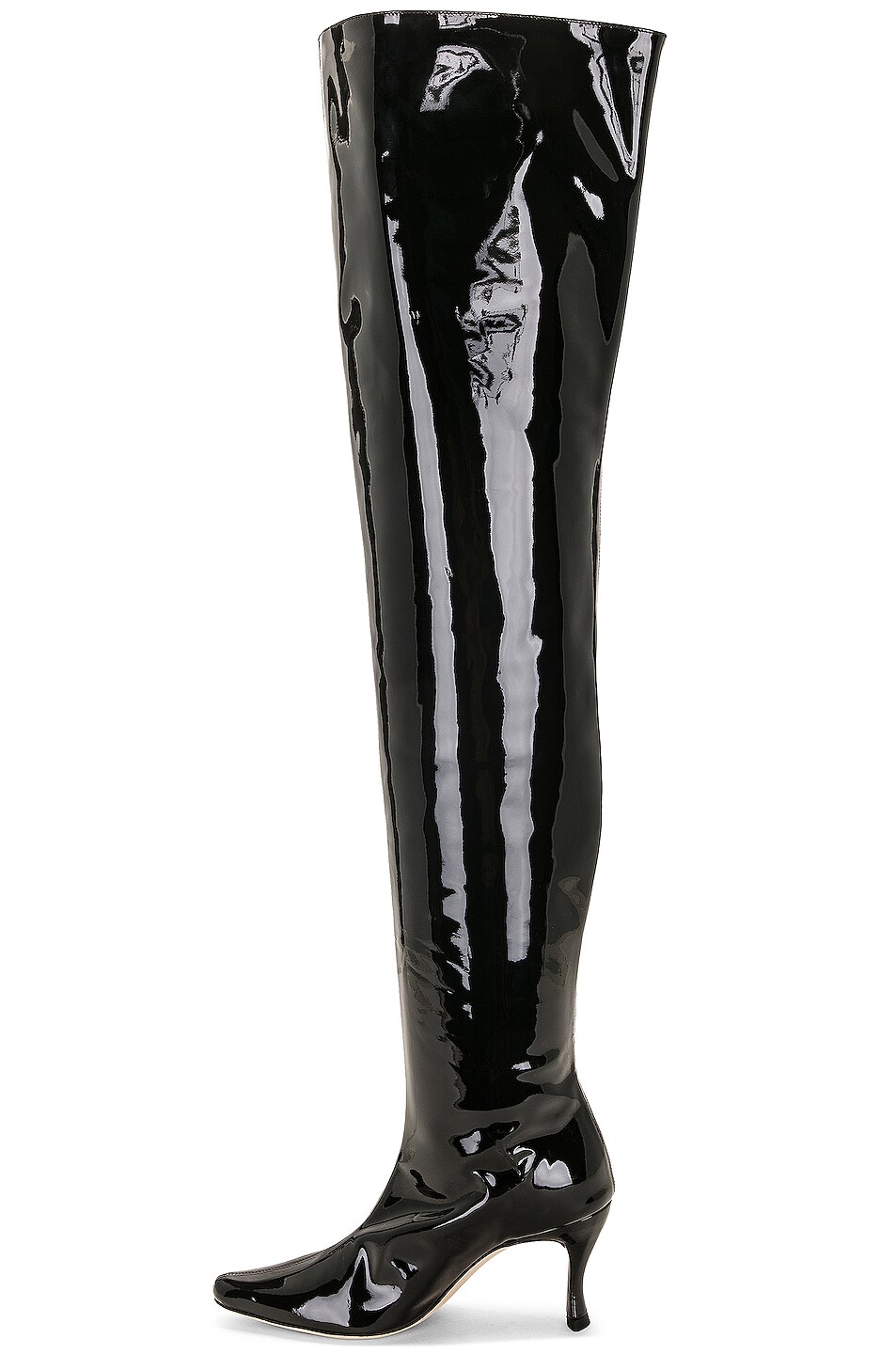BY FAR Stevie 99 Patent Leather Boot in Black | FWRD
