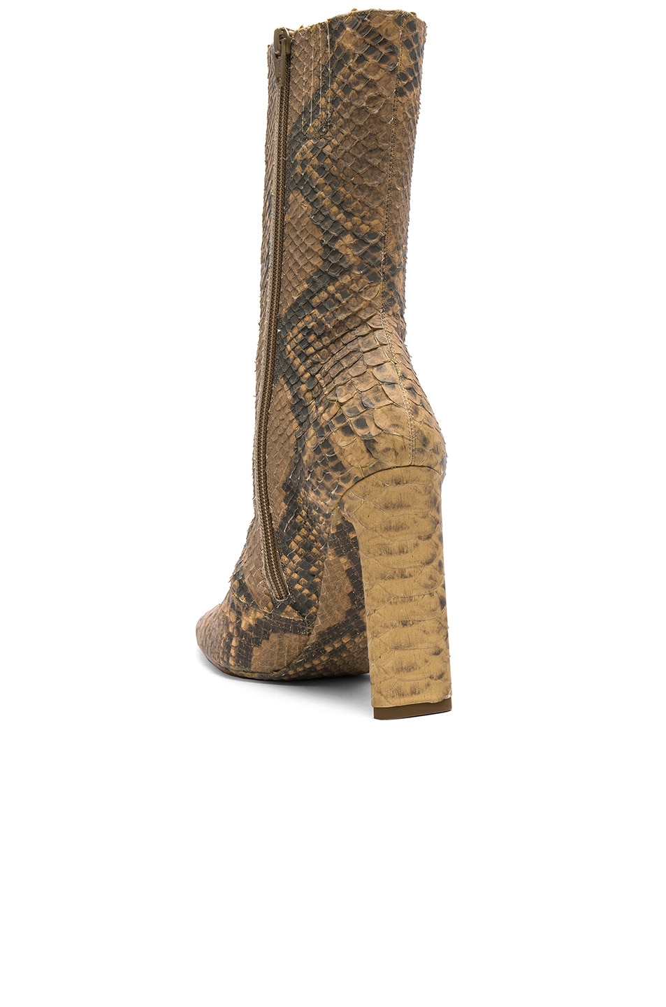 YEEZY Season 6 Python Embossed Ankle Boots in Military Dark | FWRD