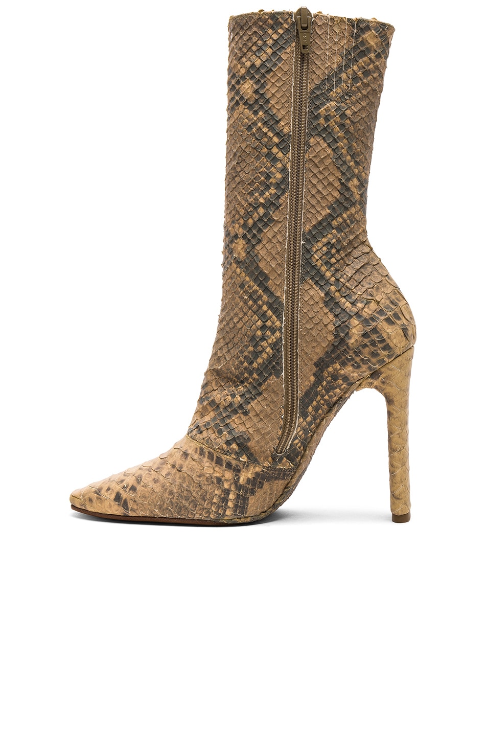 YEEZY Season 6 Python Embossed Ankle Boots in Military Dark | FWRD