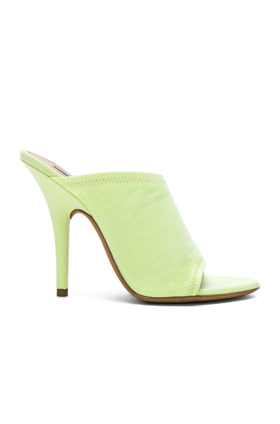 YEEZY Season 6 Canvas Mules in Faded Neon Yellow | FWRD