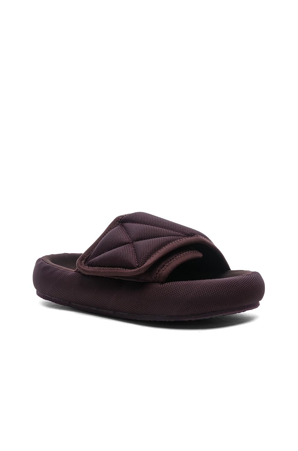 YEEZY Season 6 Nylon Slippers in Oxblood | FWRD