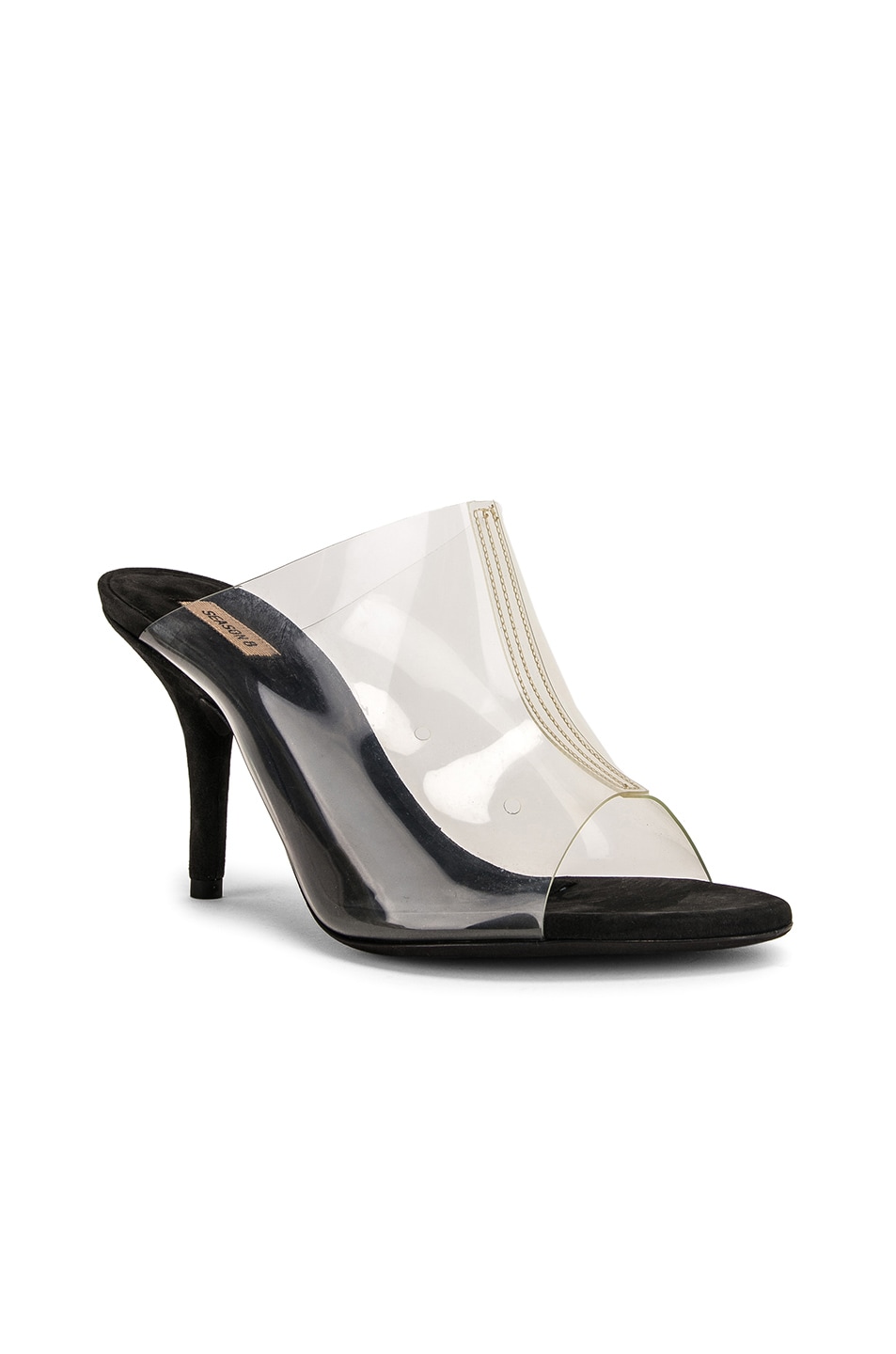 YEEZY Season 8 PVC Mule in Clear & Graphite | FWRD