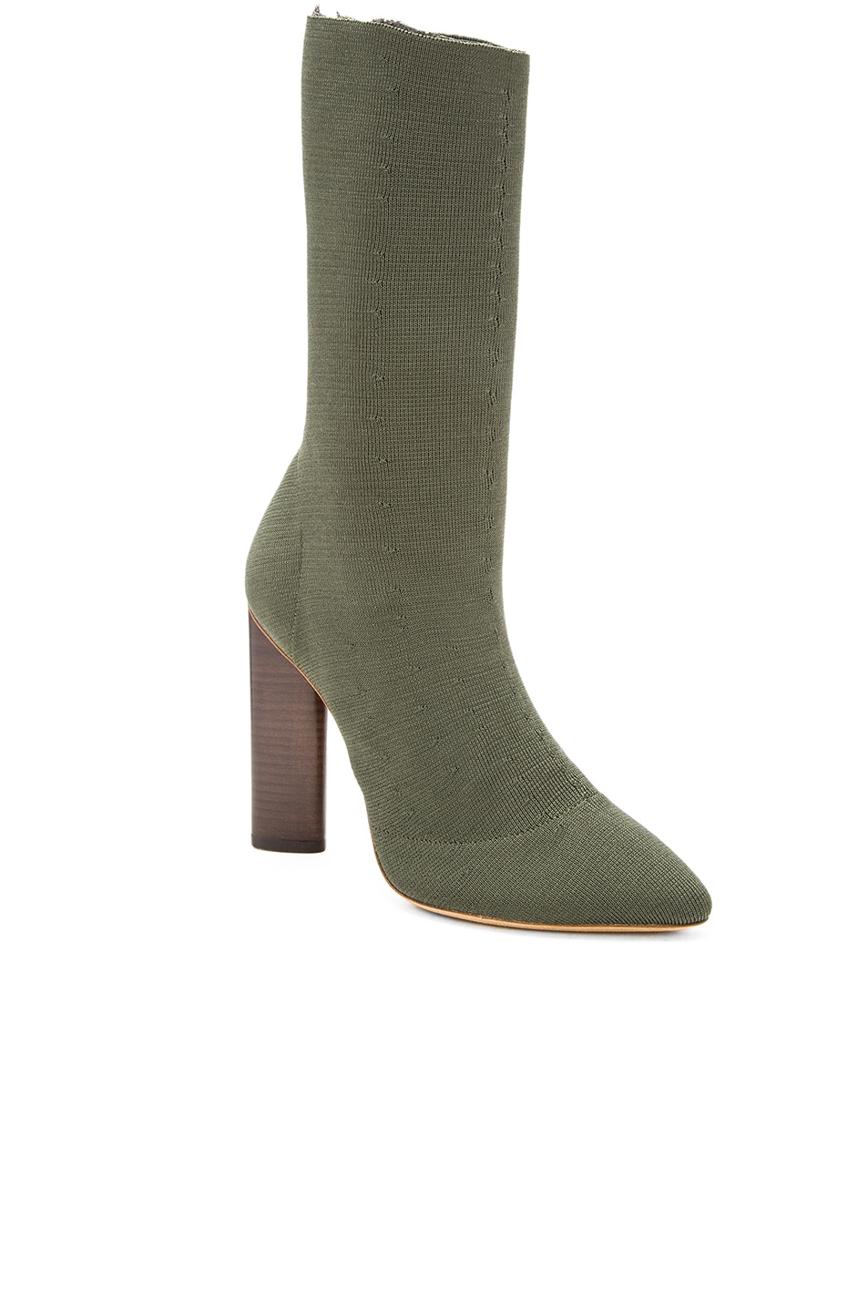 YEEZY Season 2 Low Knit Boots in Dark Olive | FWRD