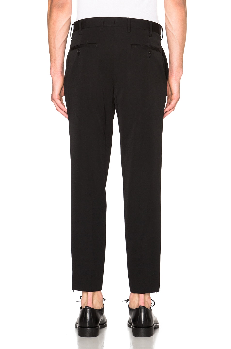 Yohji Yamamoto Rucked Gabardine Slim Slacks in Black | FWRD