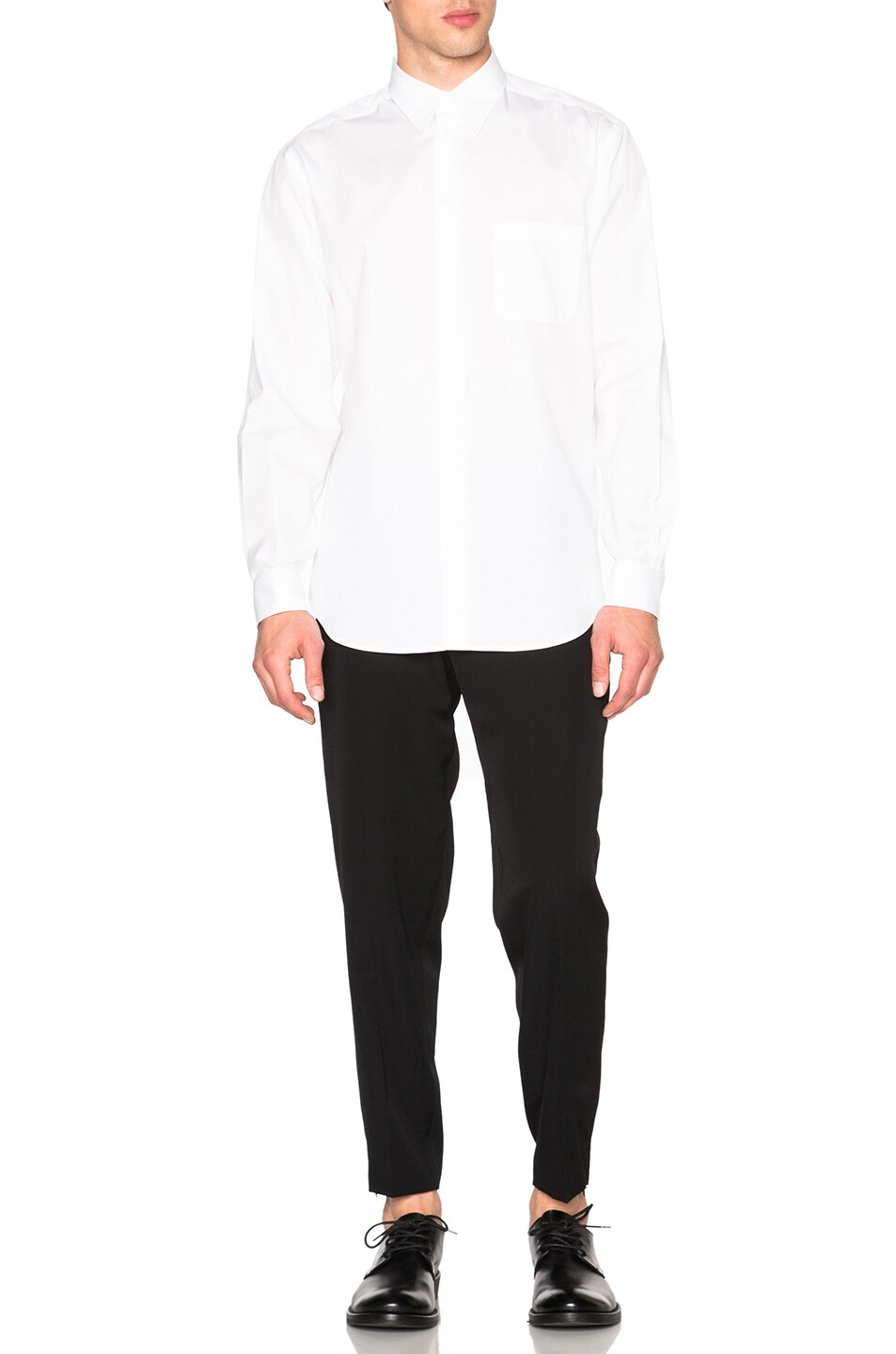 Yohji Yamamoto Rucked Gabardine Slim Slacks in Black | FWRD