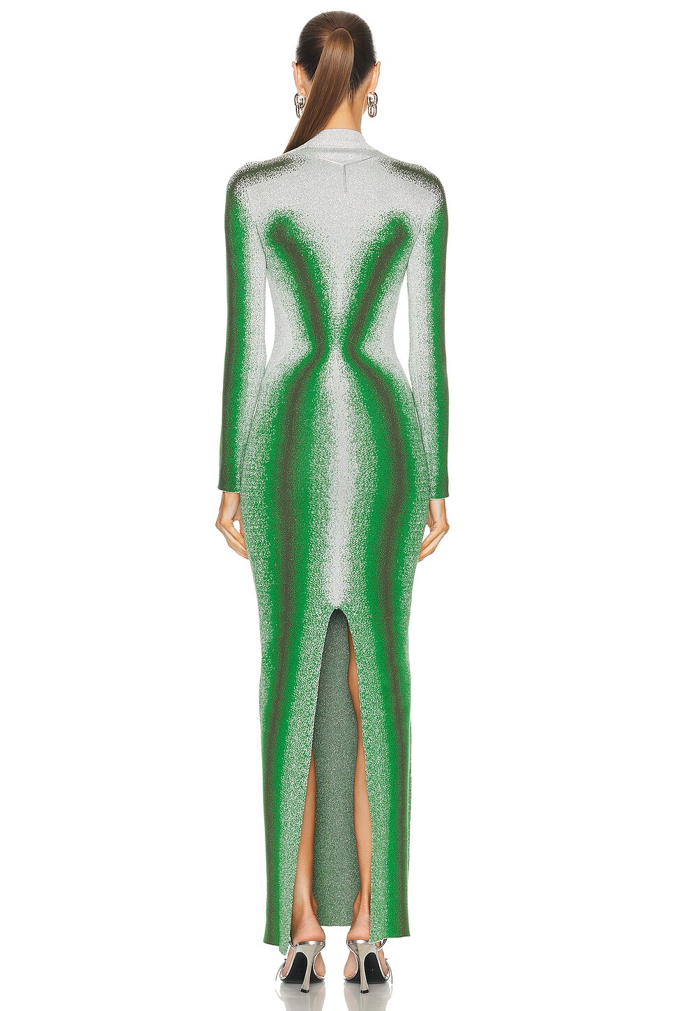 Y/Project Gradient Knit Long Sleeve Dress in Green | FWRD
