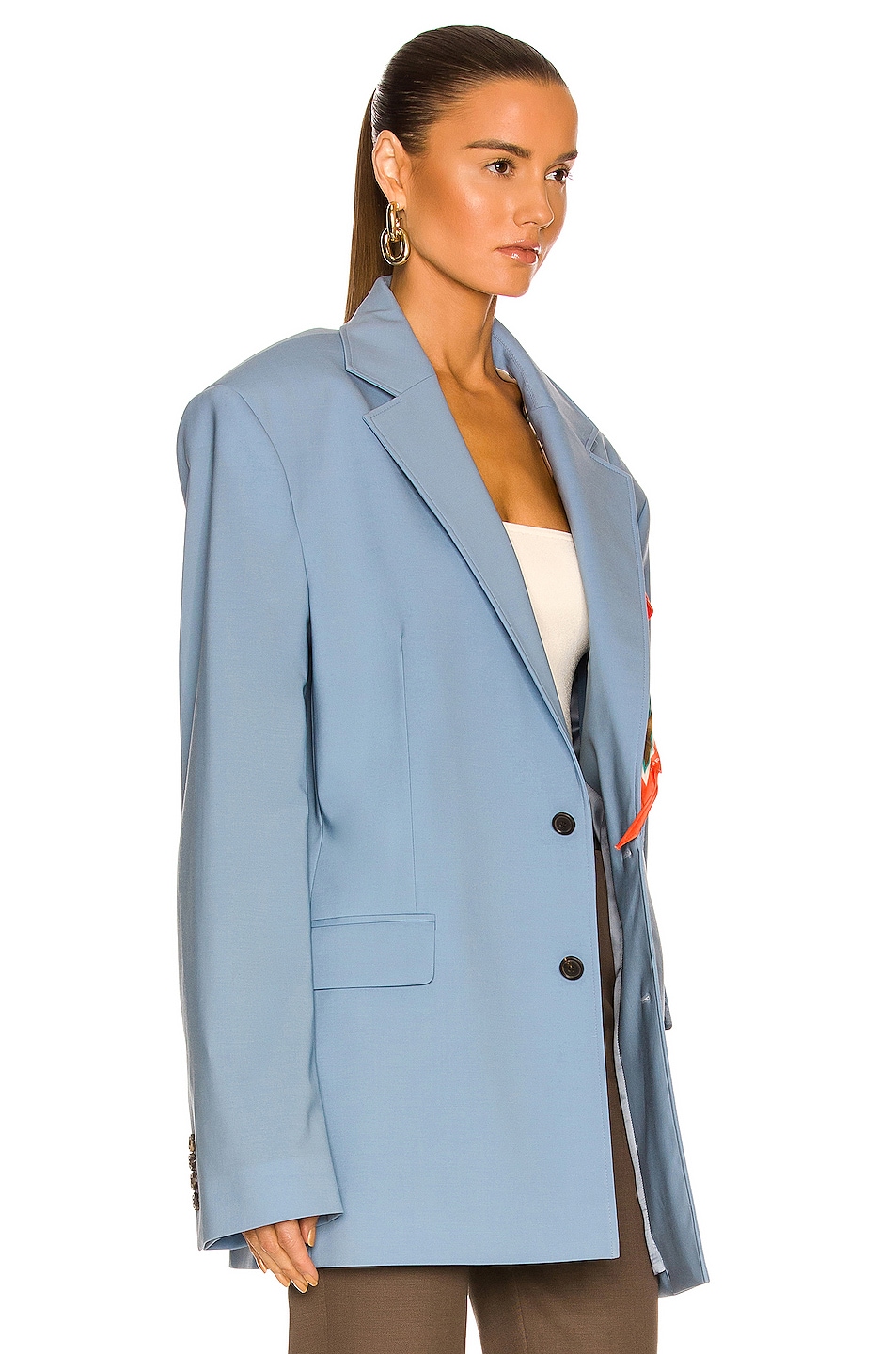 Y/Project Secret Scarf Blazer in Light Blue | FWRD