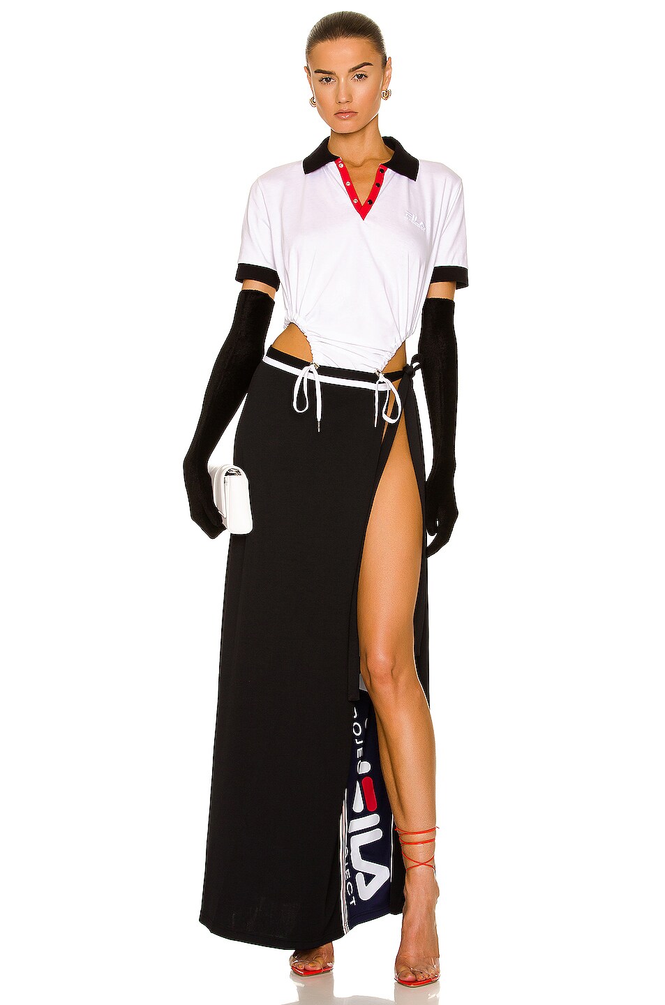 Y/Project x Fila Wrap Maxi Skirt in Black | FWRD