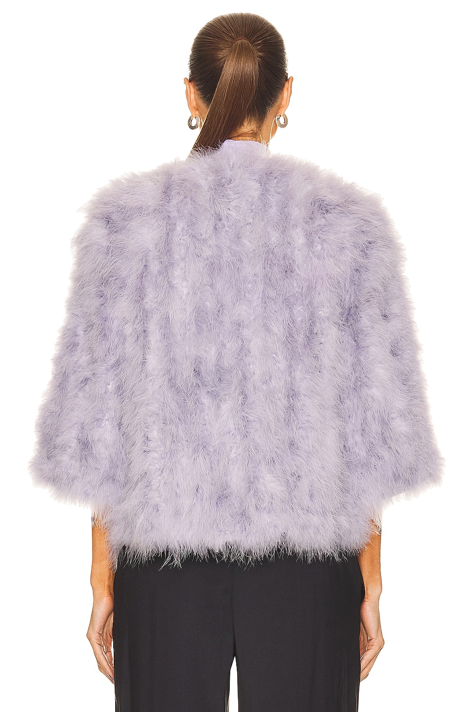 Yves Salomon Feather Cropped Jacket in Lilac | FWRD