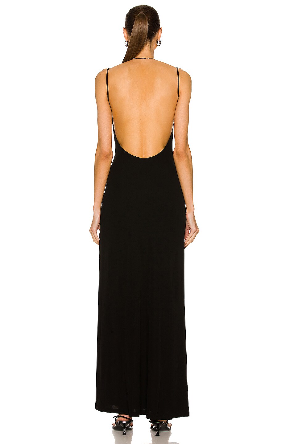 Zeynep Arcay Drop V Neck Jersey Maxi Dress in Black | FWRD