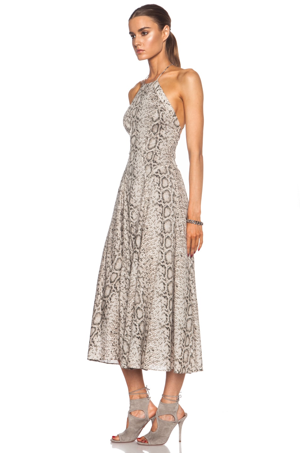 Zimmermann Essence Cross Back Cotton Dress in Snake | FWRD