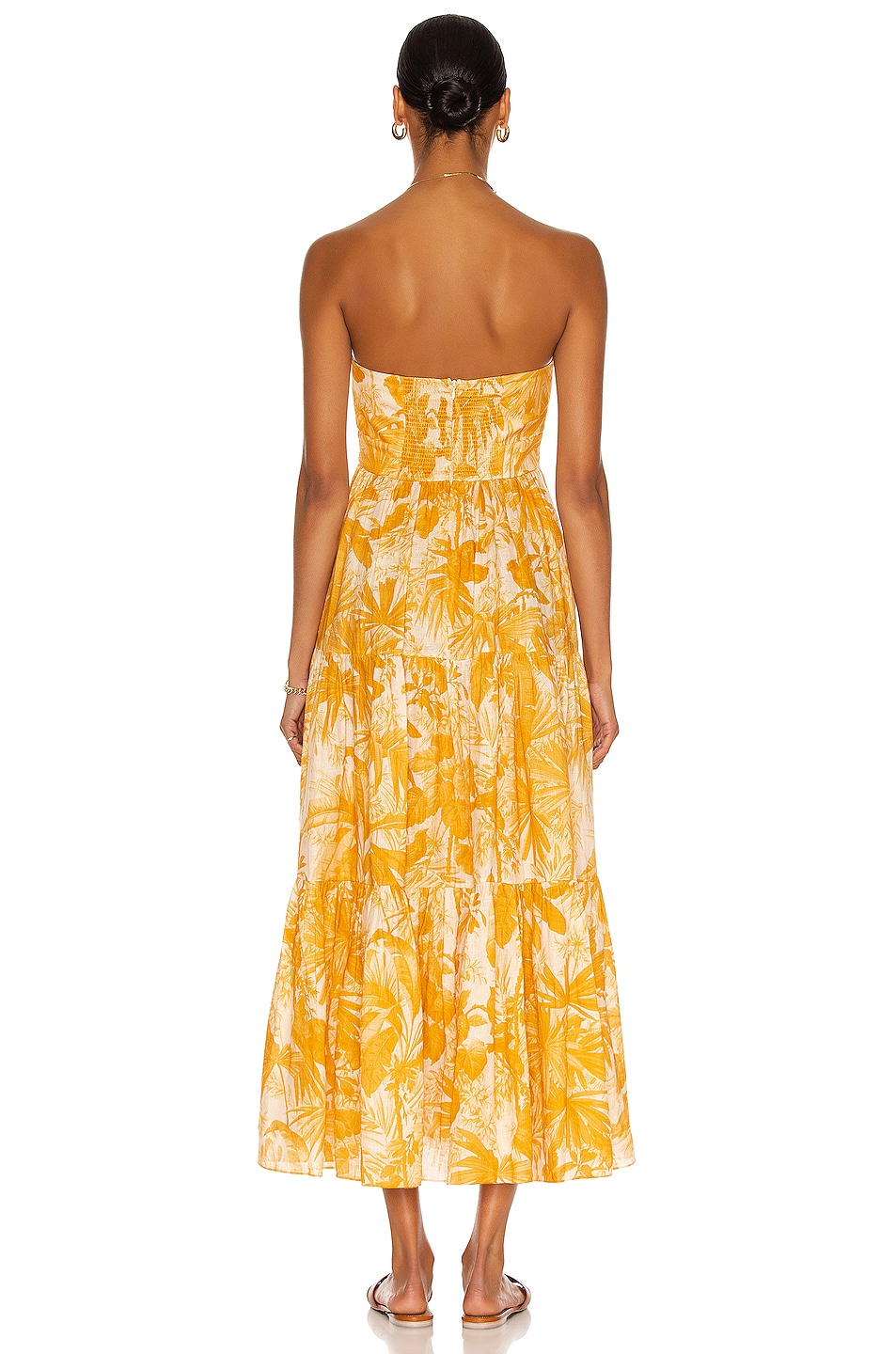 Zimmermann Mae Tie Midi Dress in Amber Palm | FWRD