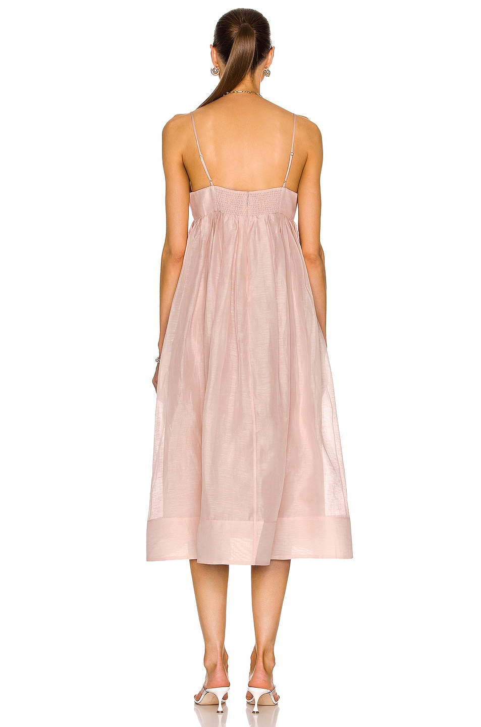 Zimmermann Dancer Empire Waist Dress in Dusty Pink | FWRD