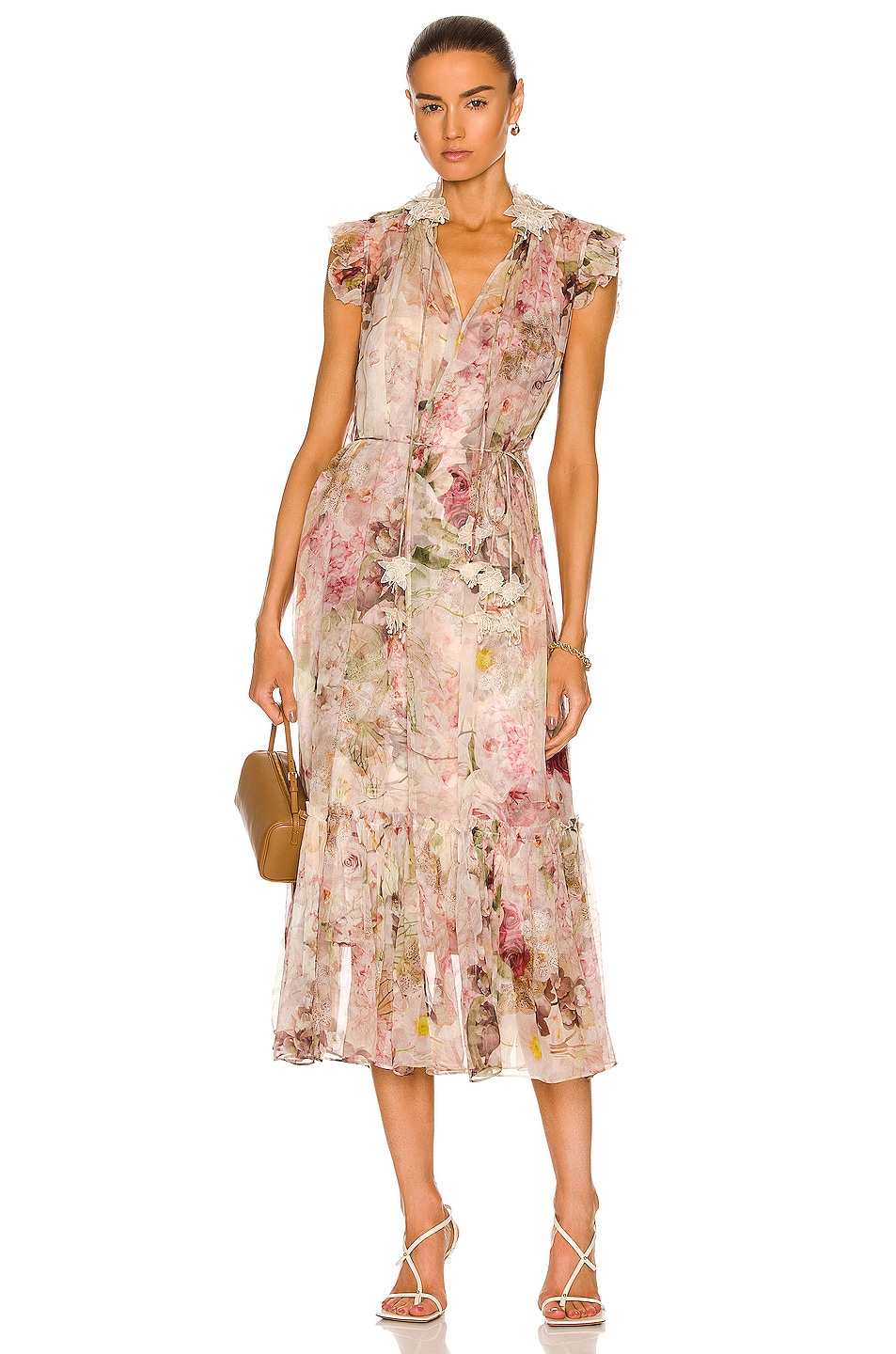 Zimmermann Dancer Flutter Dress in Alabaster Garden Floral | FWRD