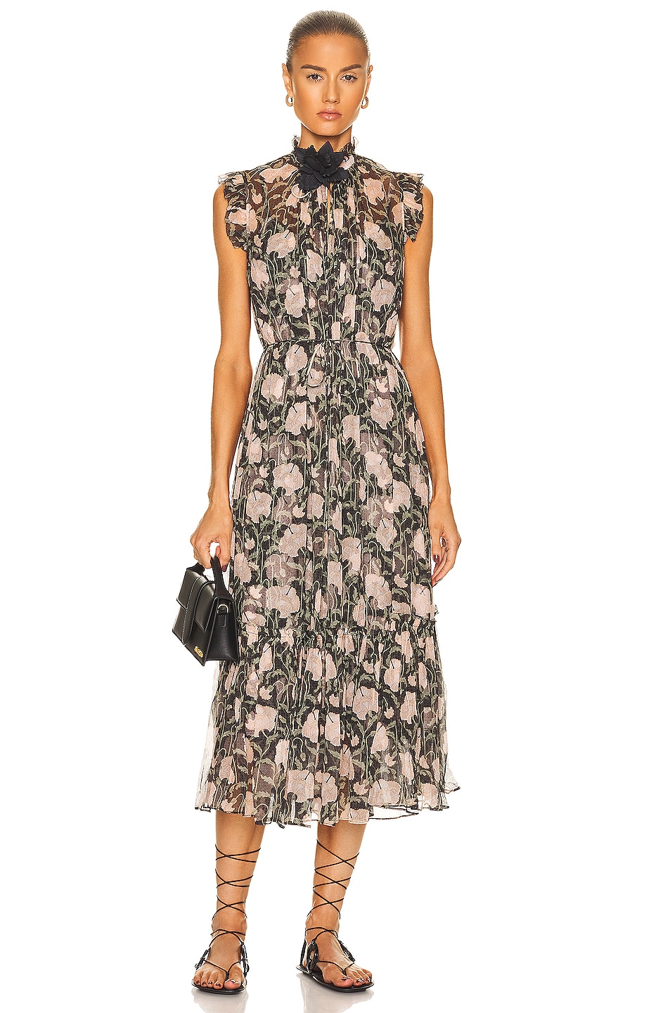 Zimmermann Kaleidoscope Flutter Dress in Charcoal Poppy | FWRD
