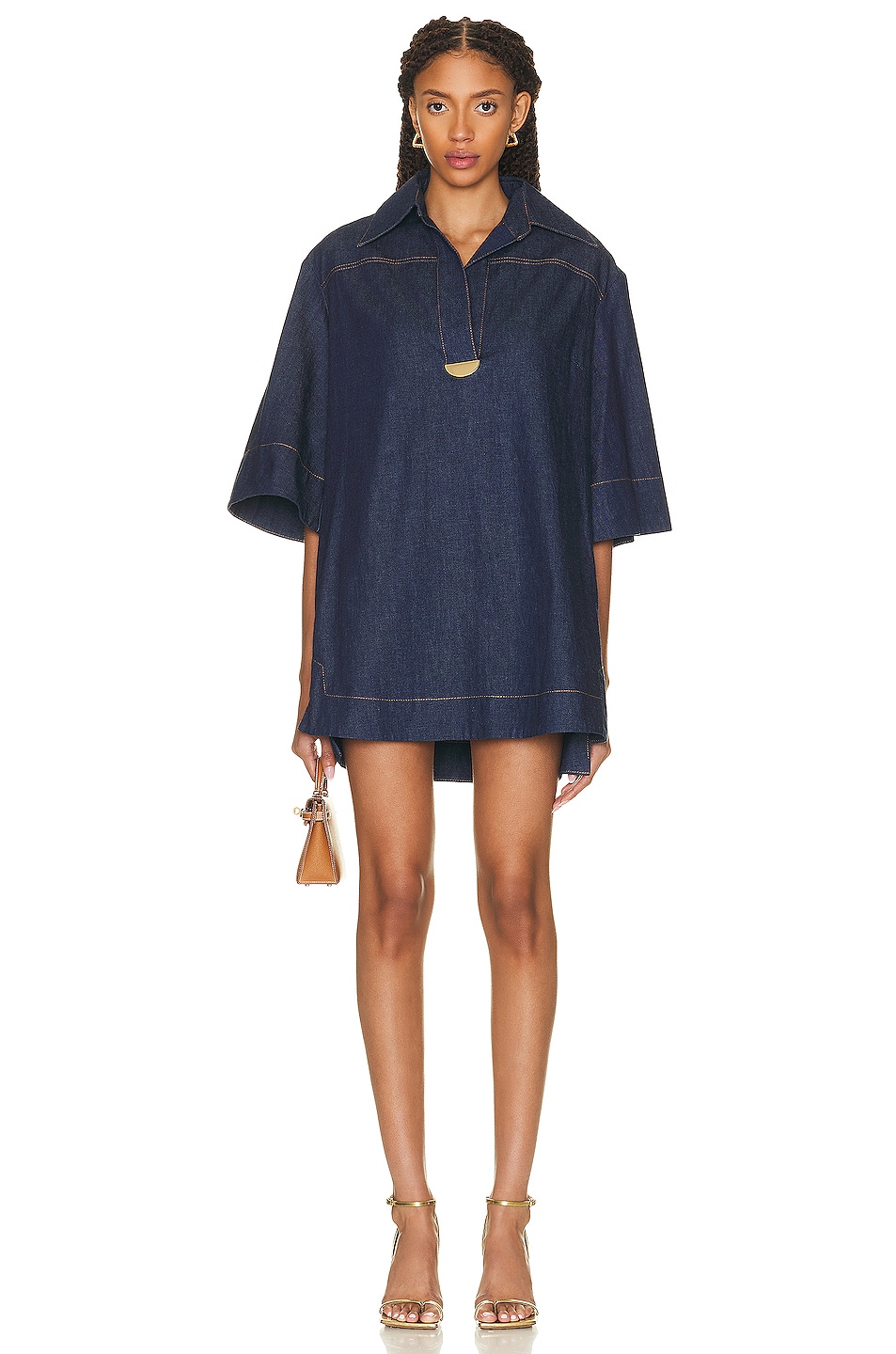 Zimmermann Denim Tunic Dress in Ink | FWRD