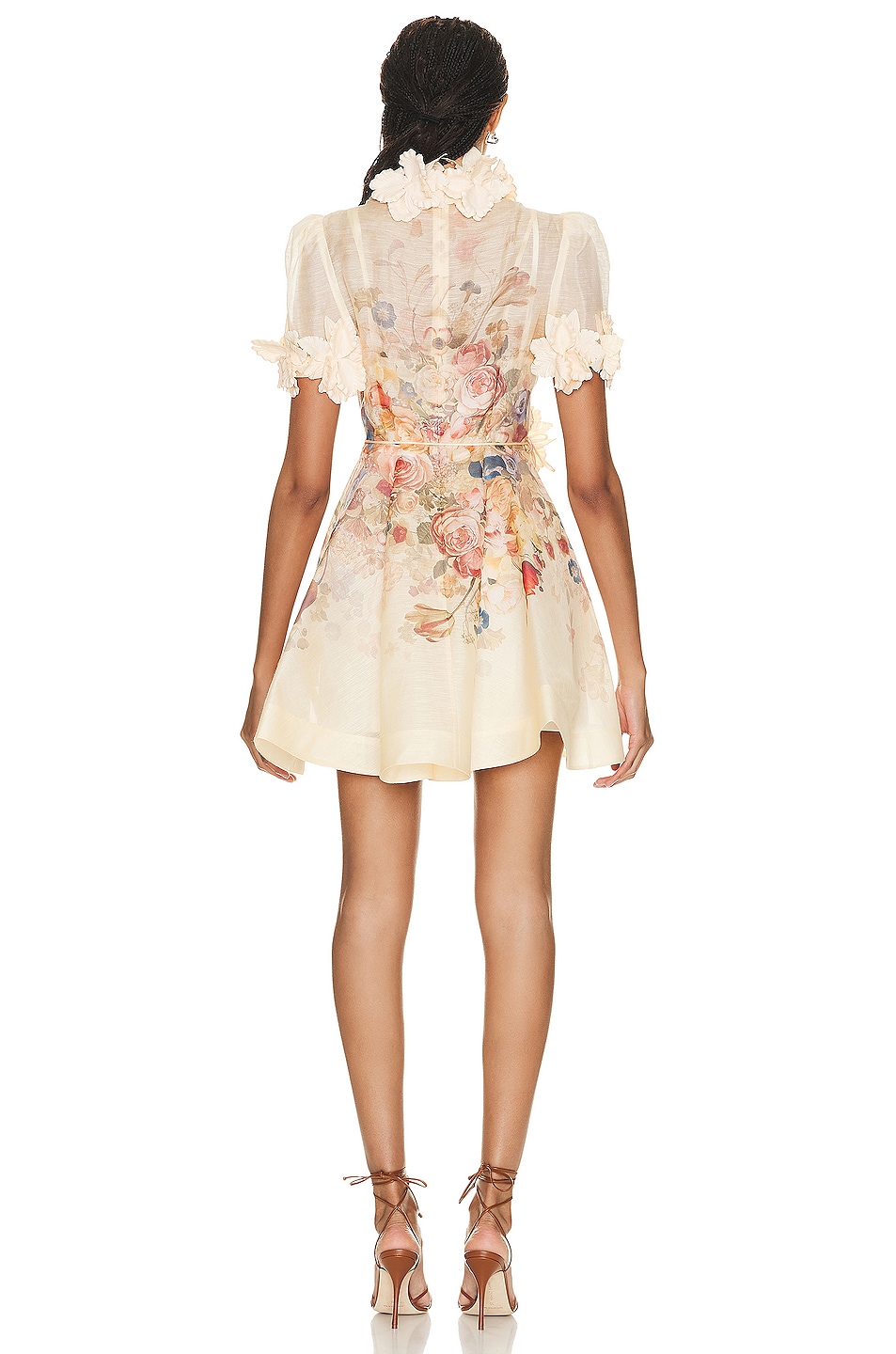 Zimmermann Luminosity Lift Off Flower Mini Dress in Morisot Cream Print ...