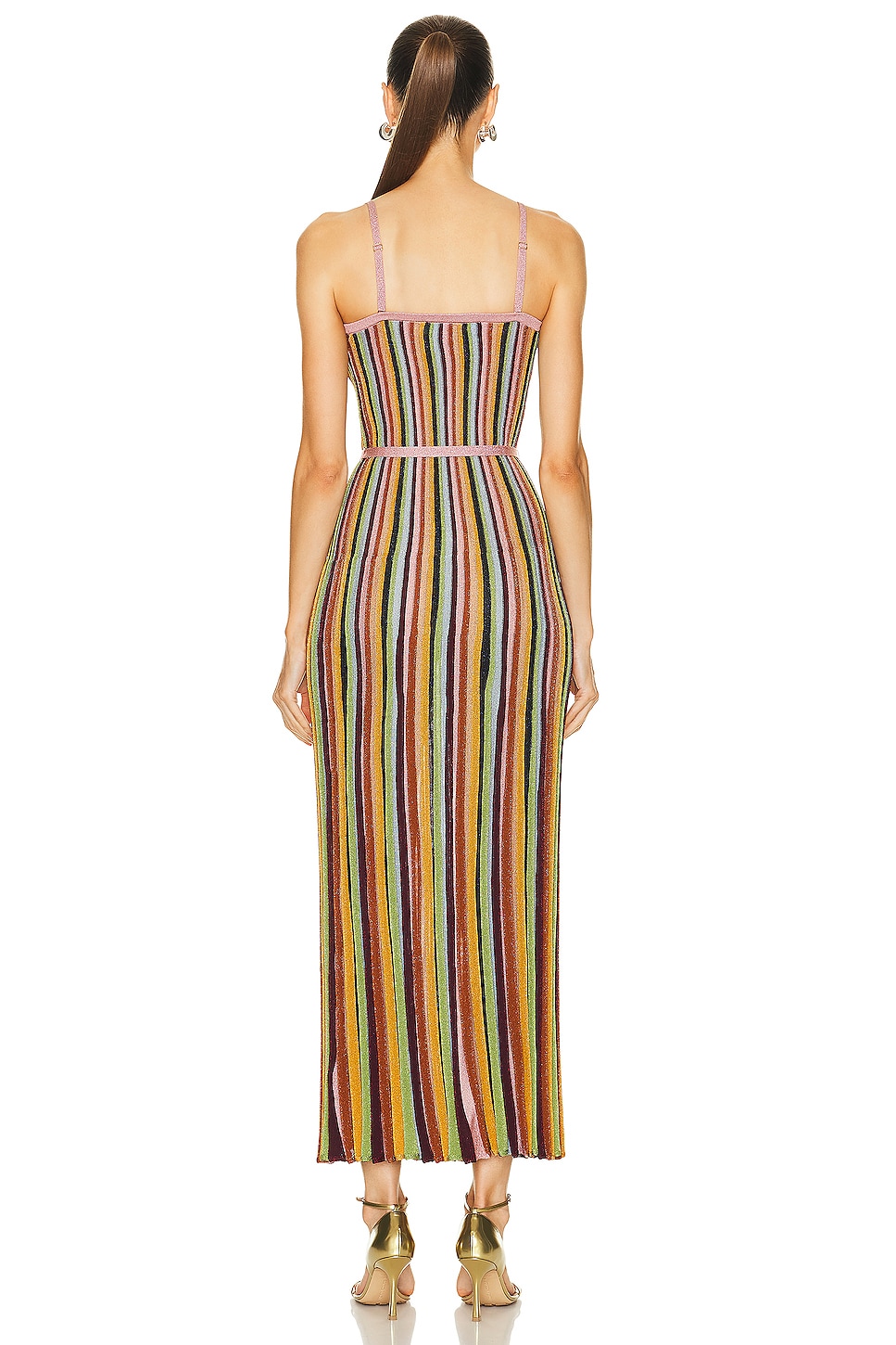 Zimmermann Alight Lurex Stripe Midi Dress in Lurex Multi | FWRD