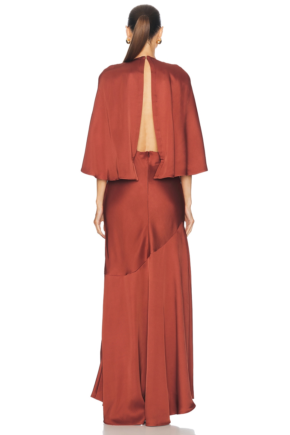 Zimmermann Eden Cascading Midi Dress in Chestnut | FWRD