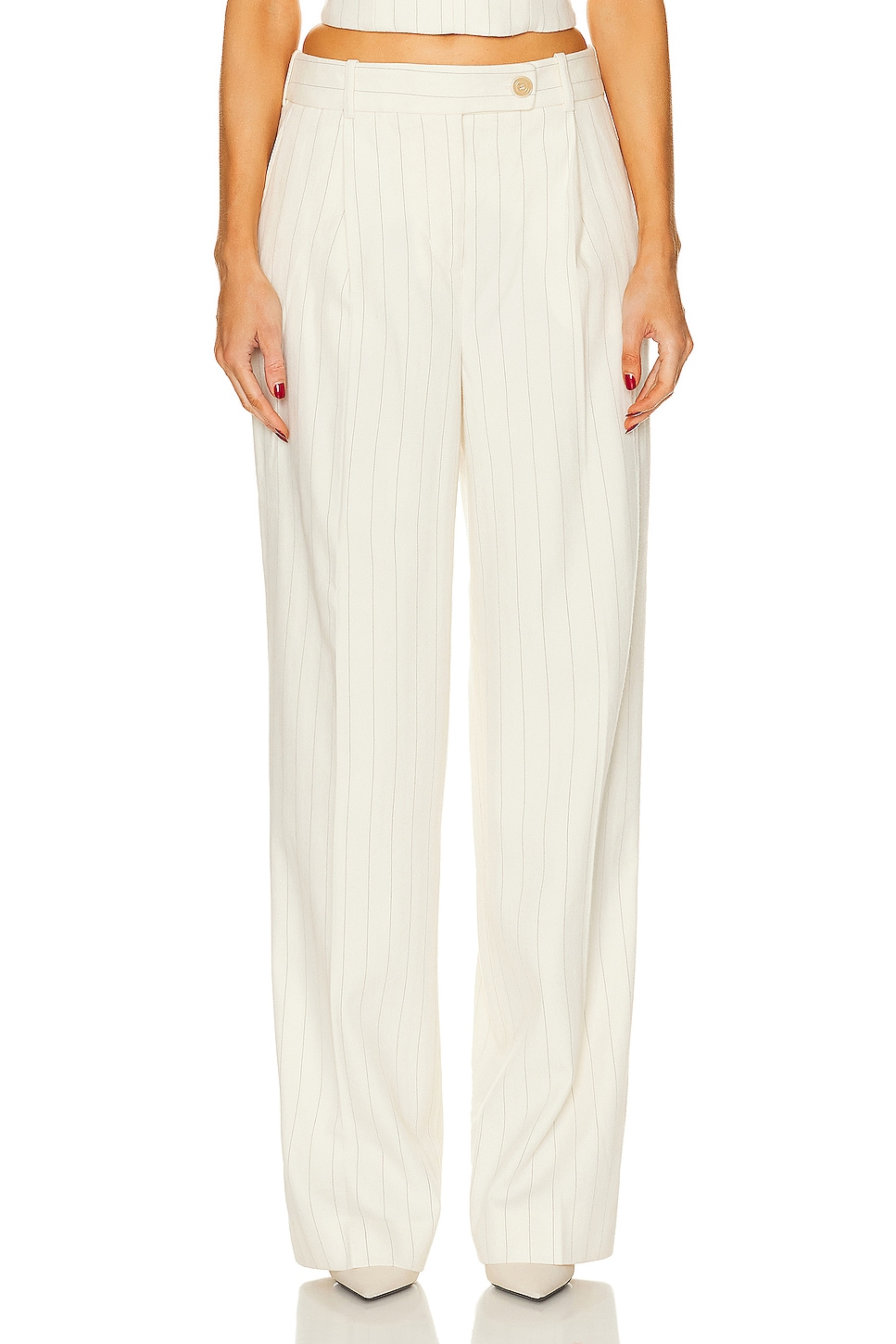 Zimmermann Luminosity Pleat Front Pant in Cream Stripe | FWRD