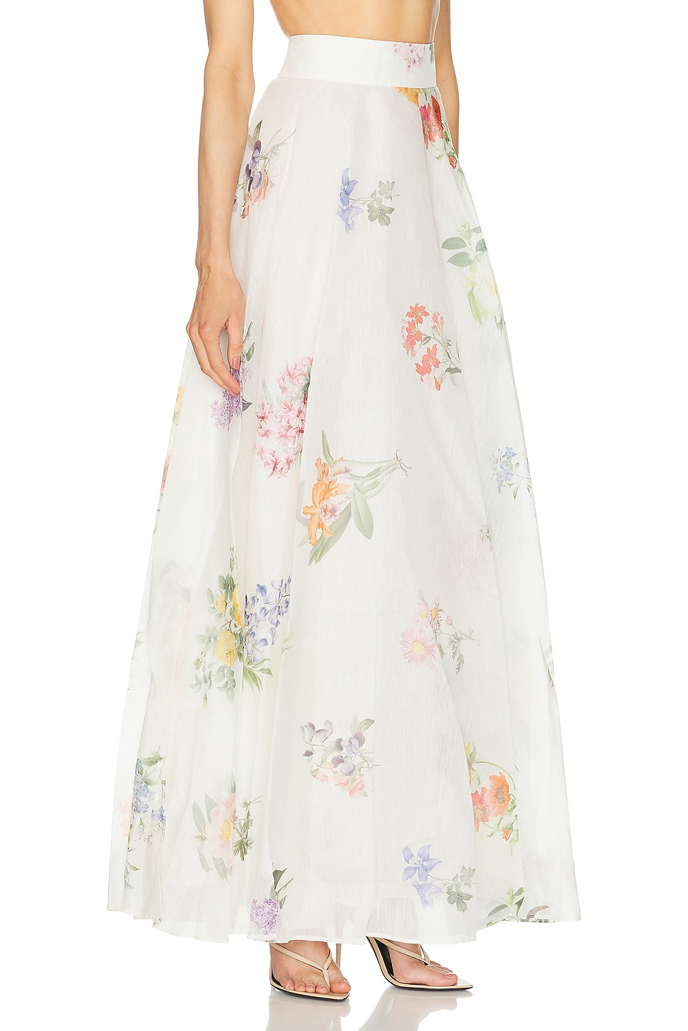 Zimmermann Natura Maxi Skirt in Multi Botanical Ivory | FWRD