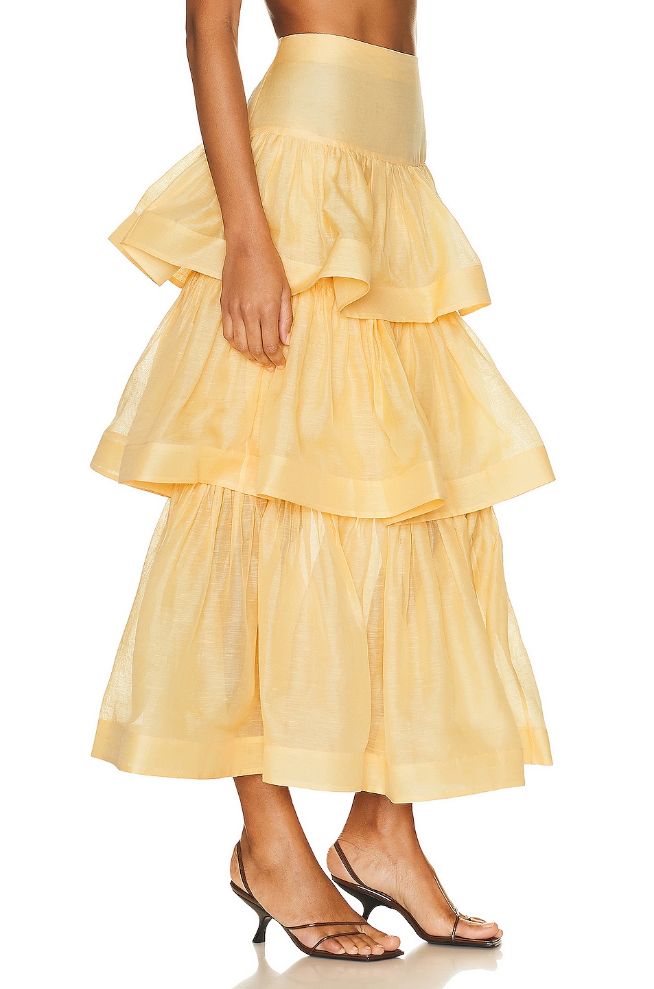 Zimmermann Coaster Tiered Skirt in Butter | FWRD