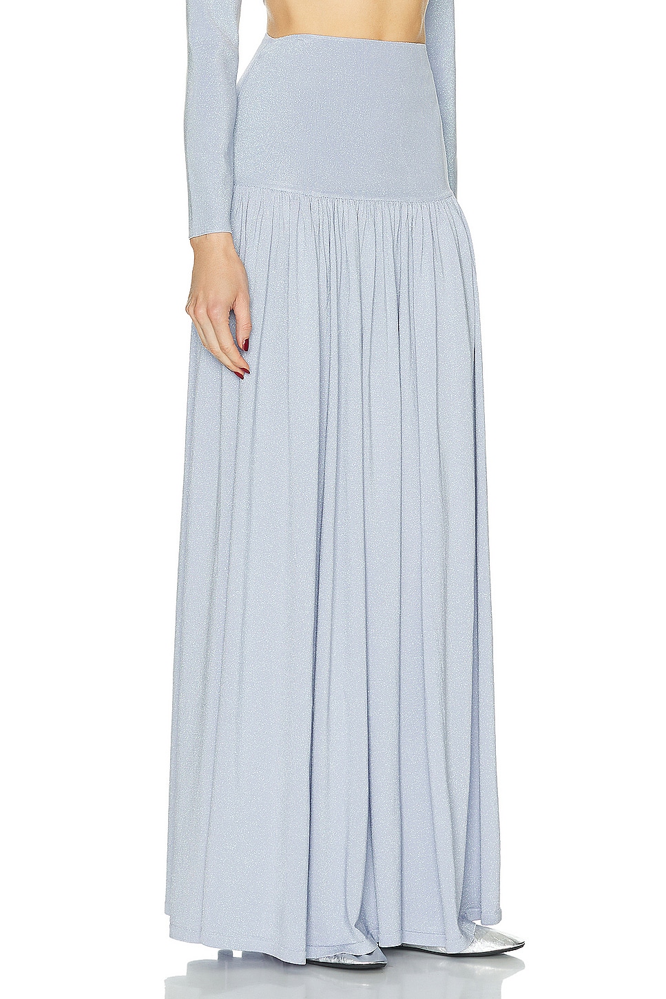 Zimmermann Natura Metallic Midi Skirt in Blue | FWRD