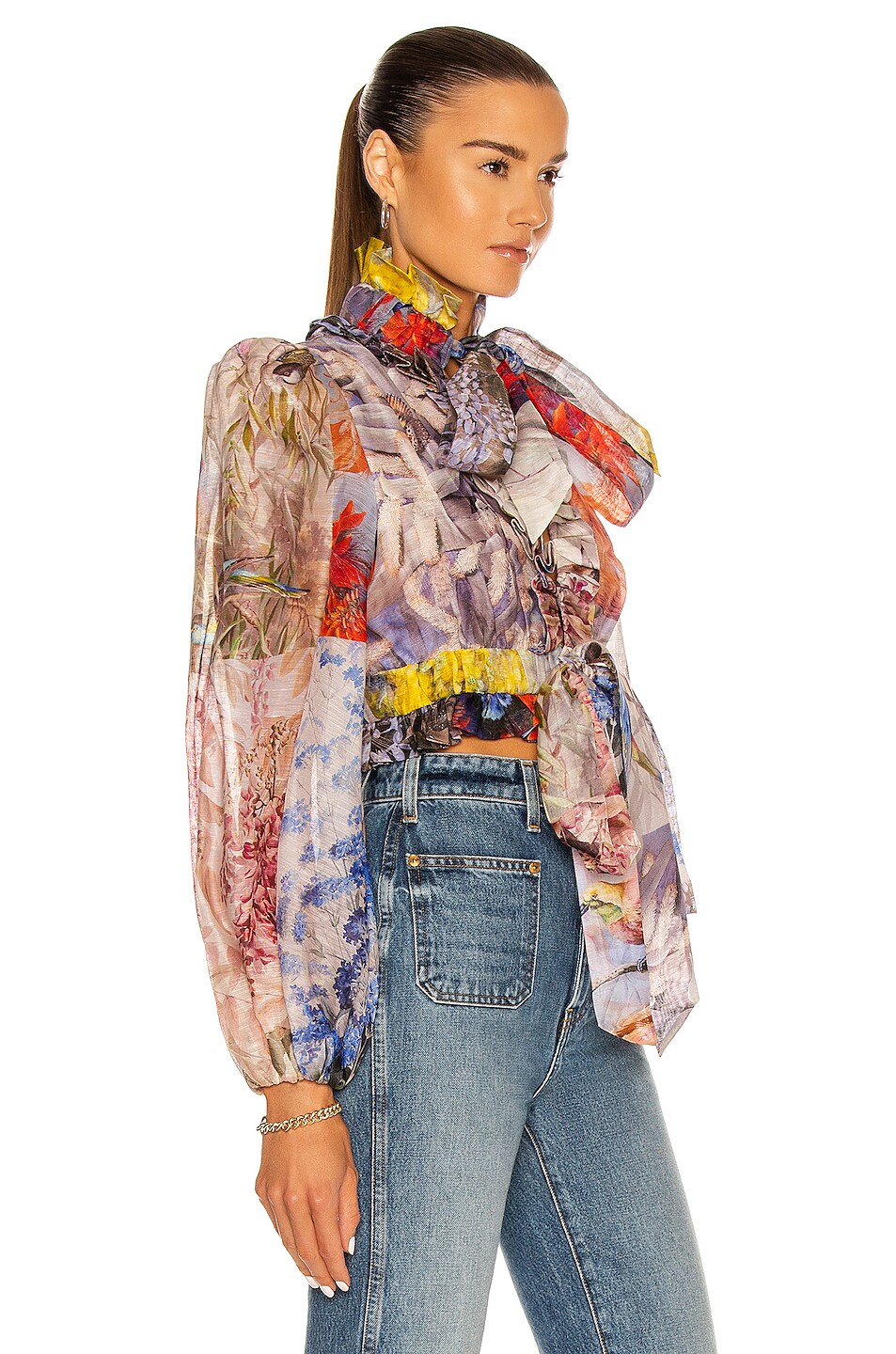 Zimmermann Botanica Crop Bodice in Book Print | FWRD