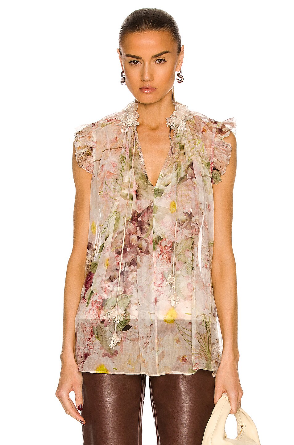 Zimmermann Dancer Flutter Tank Top in Alabaster Garden Floral | FWRD